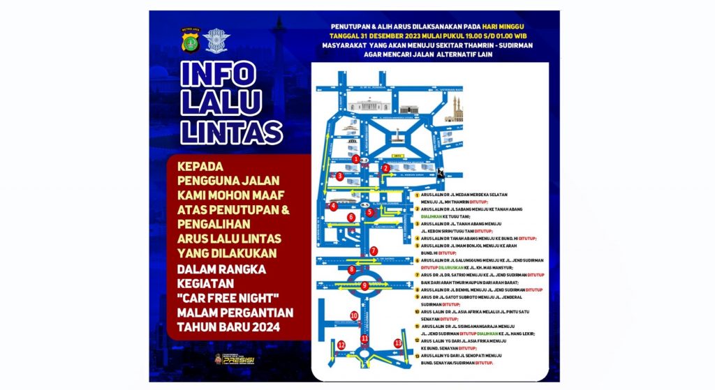 Car Free Night di Jakarta Saat Malam Tahun Baru, Simak Rekayasa Lalu Lintas Sudirman-Thamrin ...