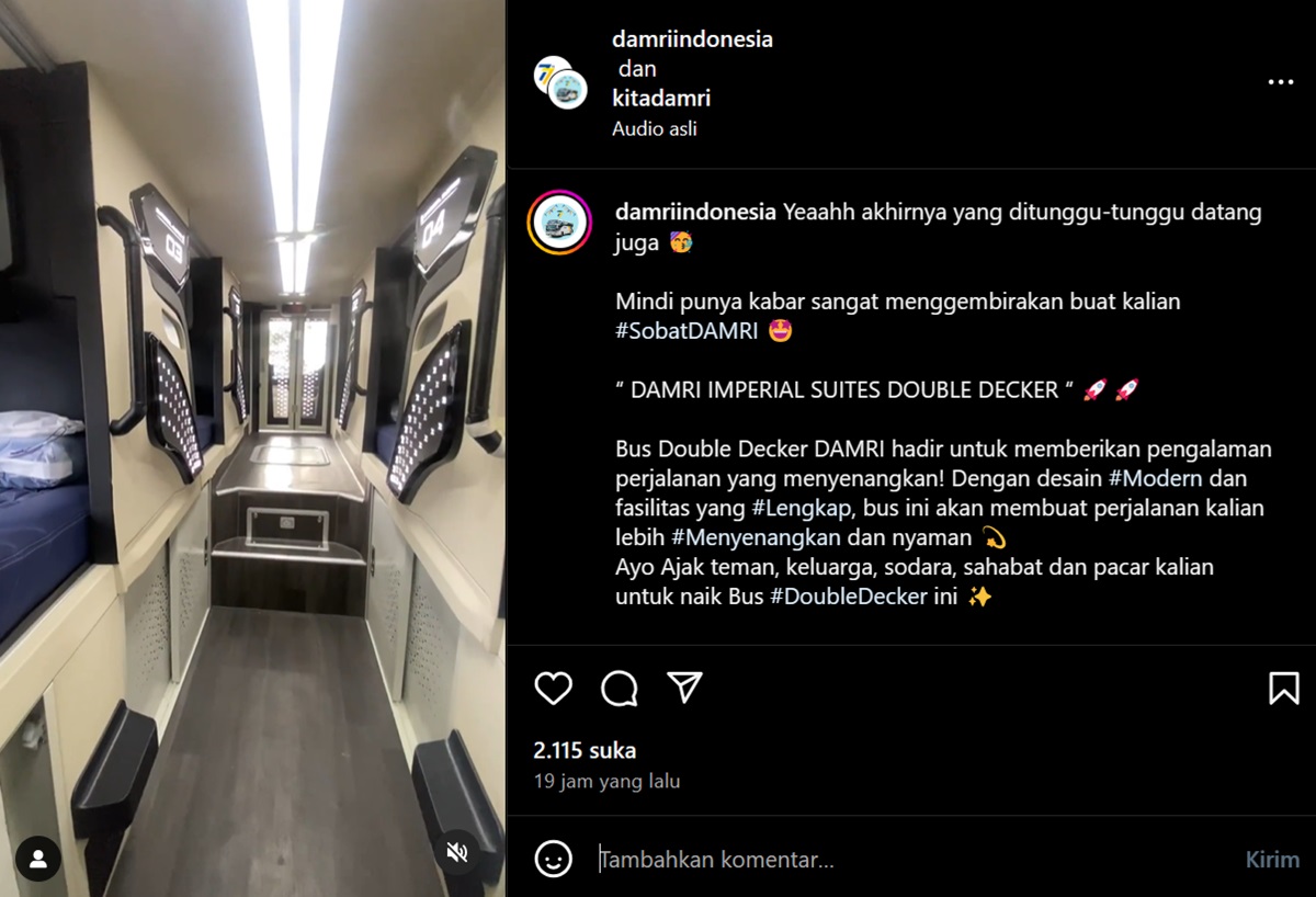Bus Tingkat DAMRI Rute Jakarta-Malang PP Resmi Rilis, Cek Harga ...