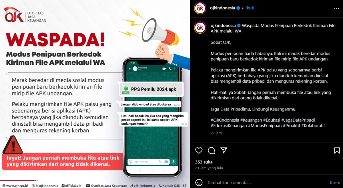 Waspada Modus Penipuan Klik File APK PPS Pemilu 2024 di Whatsapp, Isi ...